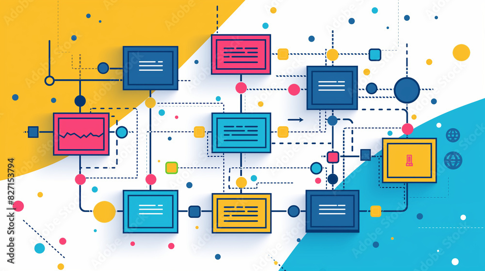 A dynamic flowchart animation illustrating the iterative stages of an ...