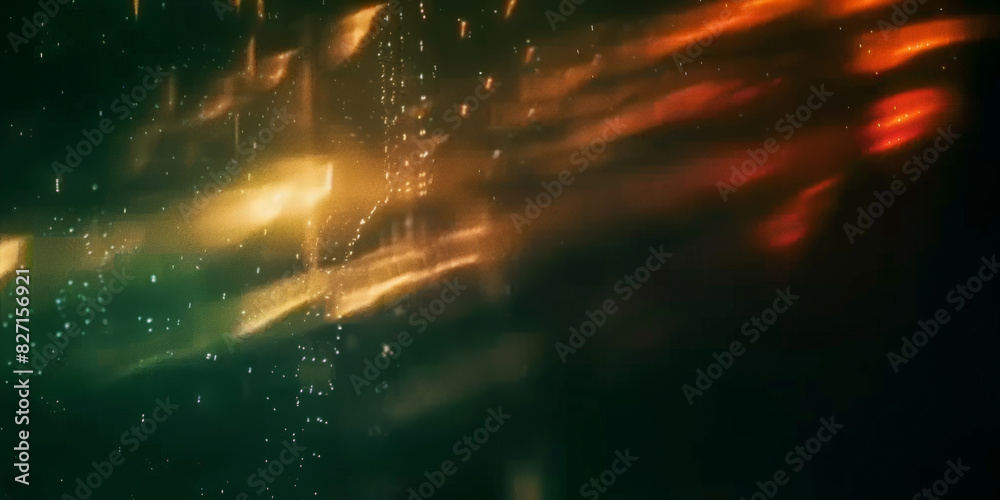 A VHS vhs screen grab of green background with yellow, red and blue ...