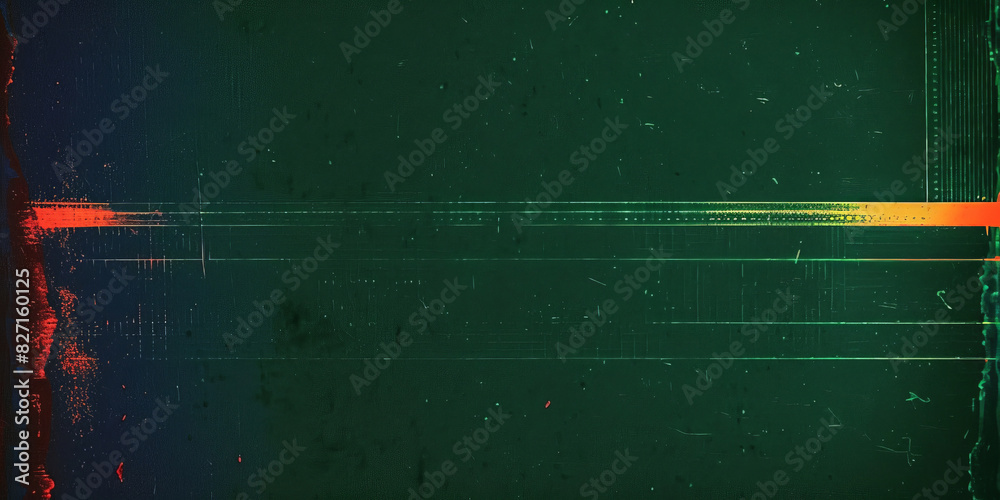 A VHS vhs screen grab of green background with yellow, red and blue ...