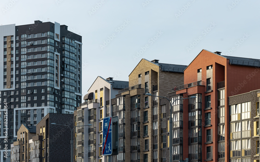 City architecture and building in urban modern apartment. Residential ...