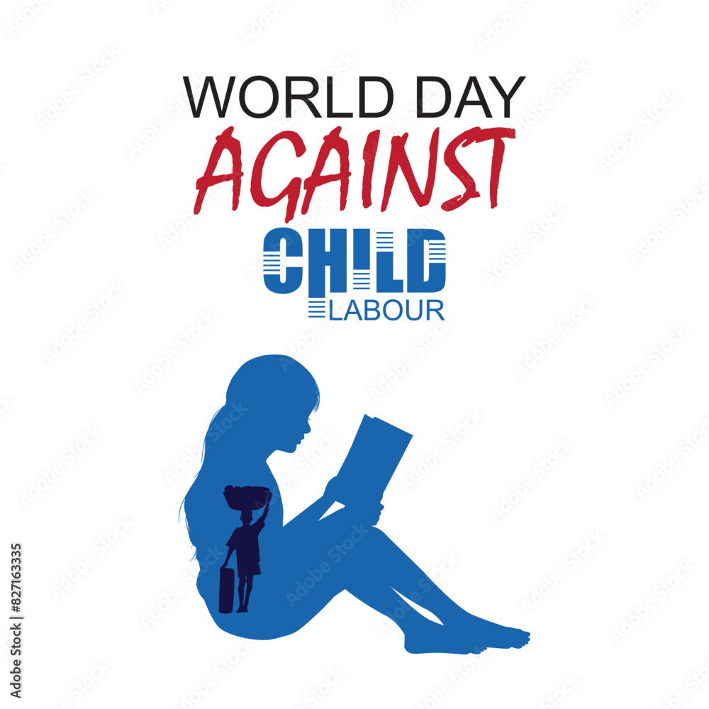World day against Child Labor text on background. Let's bring child ...