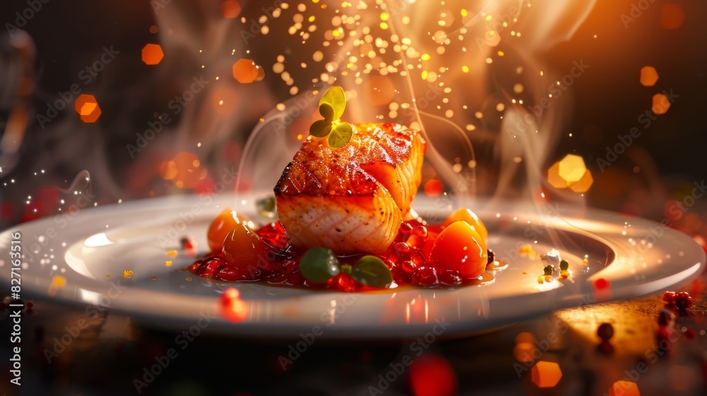 Culinary Masterpiece Elegant, sophisticated food presentation Stock ...
