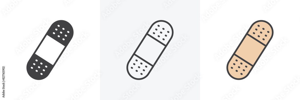 Band aid icon. Adhesive bandage icon. Medical emergency first-aid ...