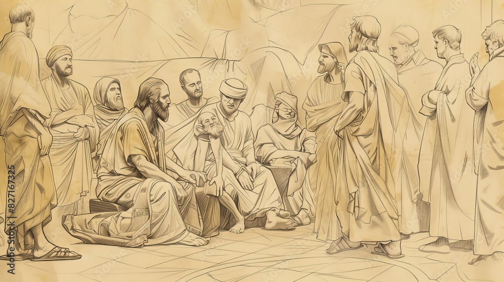 Biblical Illustration of Healing of Gerasene Demoniac, Freed Man ...