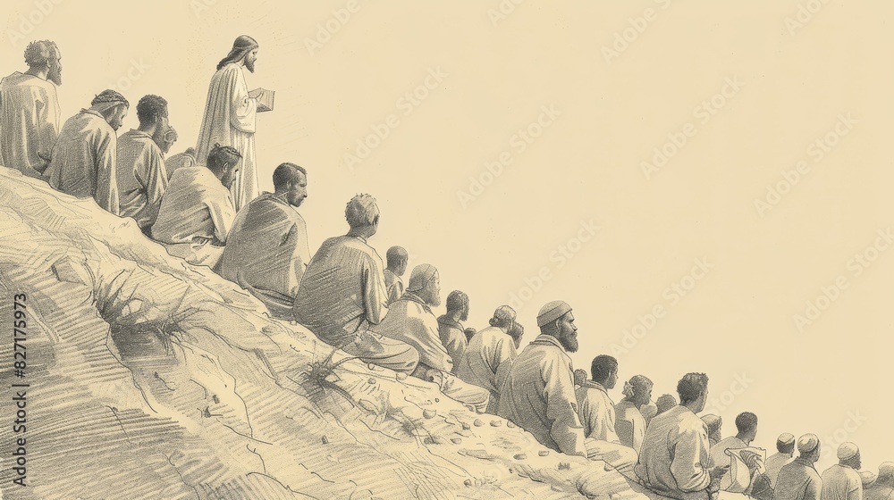 Jesus Sermon on the Mount, Delivering Key Teachings Including the Lord ...