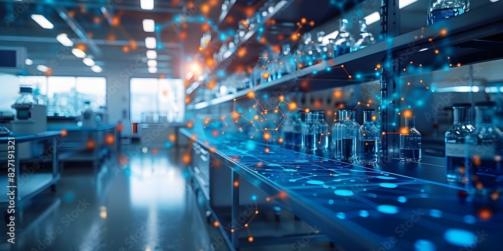 Background of a chemistry lab with artificial intelligence generated ...