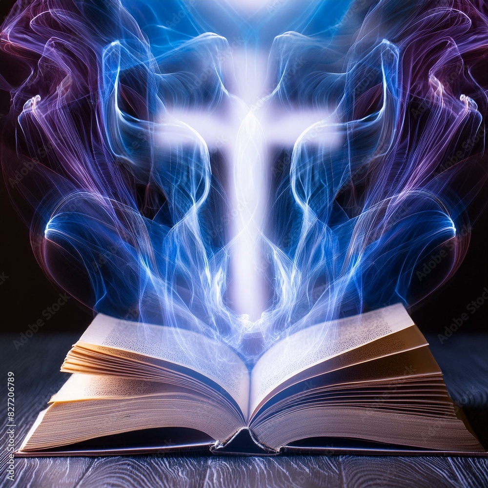 Christian Cross with Bible - Symbol of Christianity - Enlightening by ...