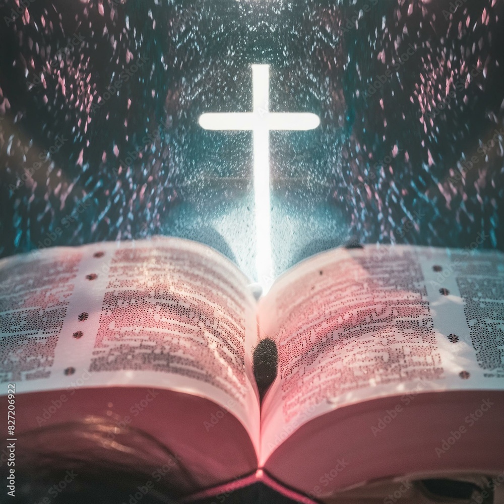 Christian Cross with Bible - Symbol of Christianity - Enlightening by ...