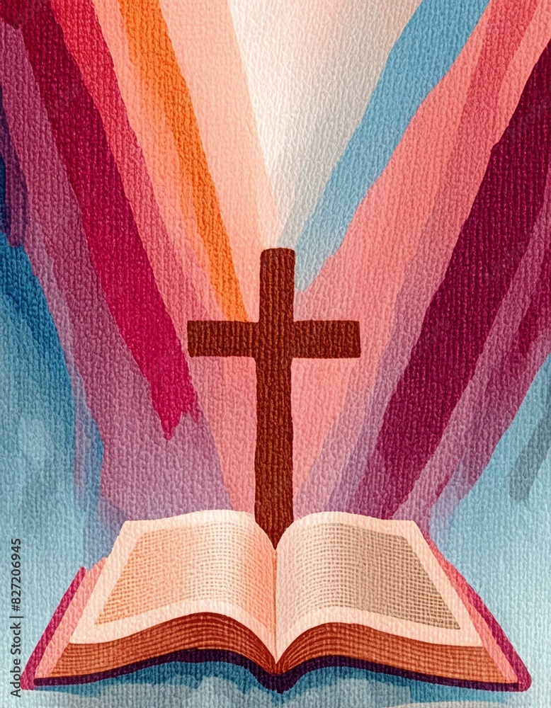 Christian Cross with Bible - Symbol of Christianity - Enlightening by ...