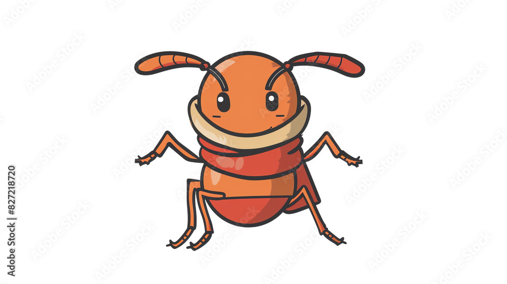 Create a cute cartoon cockroach character. The cockroach should be ...