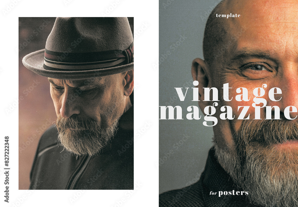 Vintage Magazine Photo Effect Retro Color Grade Template Stock Template ...