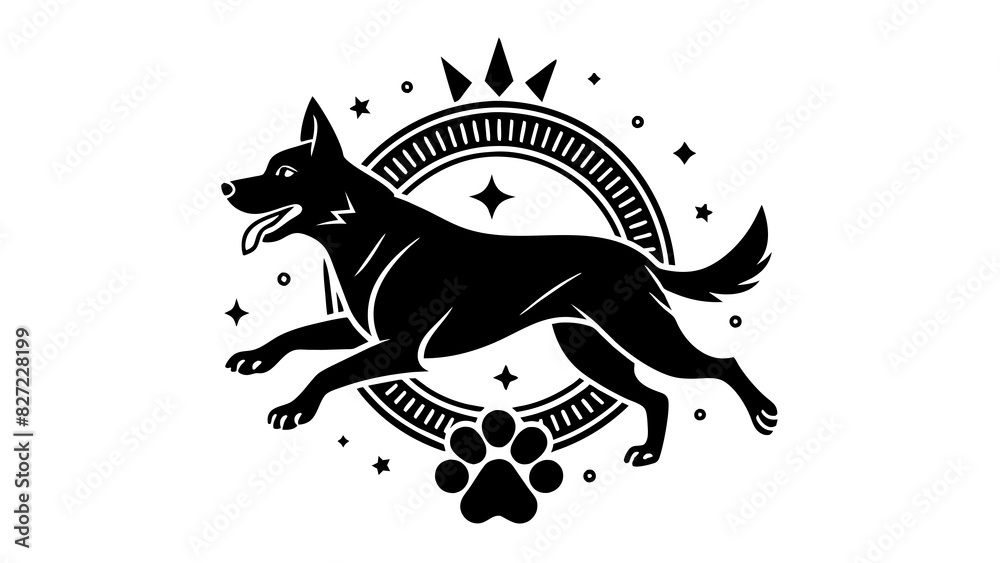 Dog Tribe Academy logo vector silhouette illustration Stock Vector ...