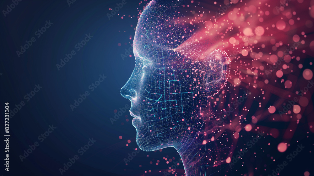 visualization of the AI, created with generative AI technology Stock ...