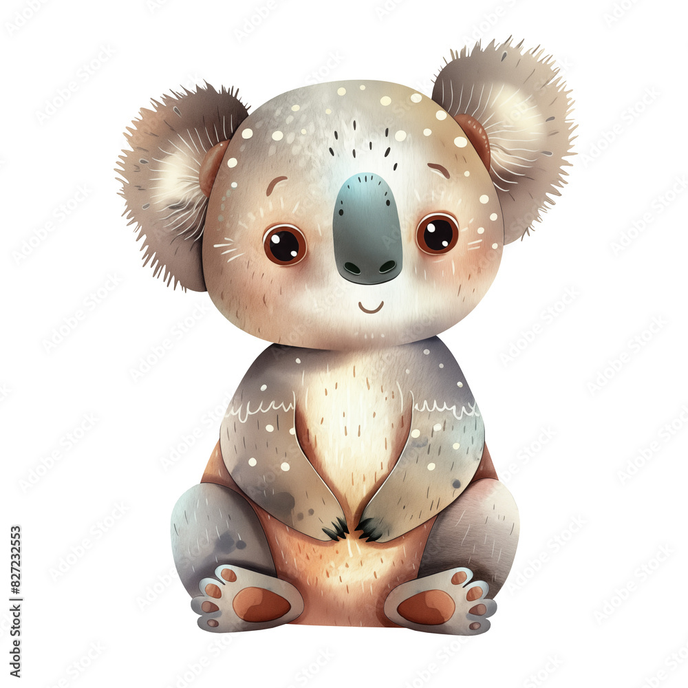 Cute koala clipart. Watercolor koala clipart. Kawaii koala clip art in ...