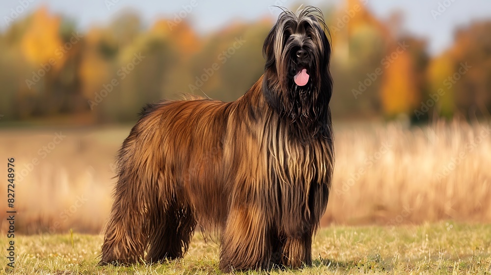 The Briard is a large herding breed known for its long, flowing coat ...