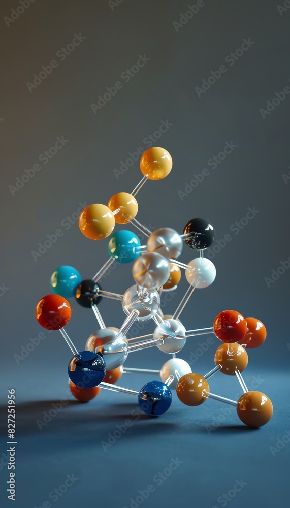 Rendering of a chemical bonding model, showing covalent and ionic bonds ...