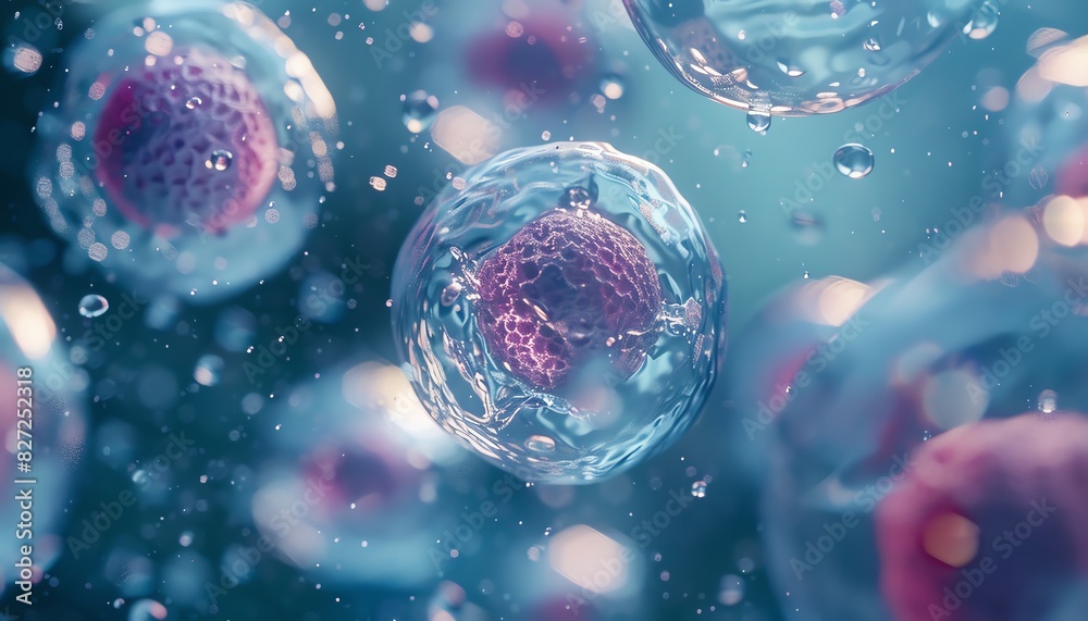 Closeup of a 3D model showing the process of mitosis in cell division ...