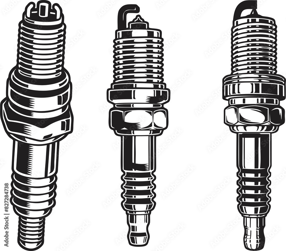 Spark plug monochrome on transparent background. High resolution images ...