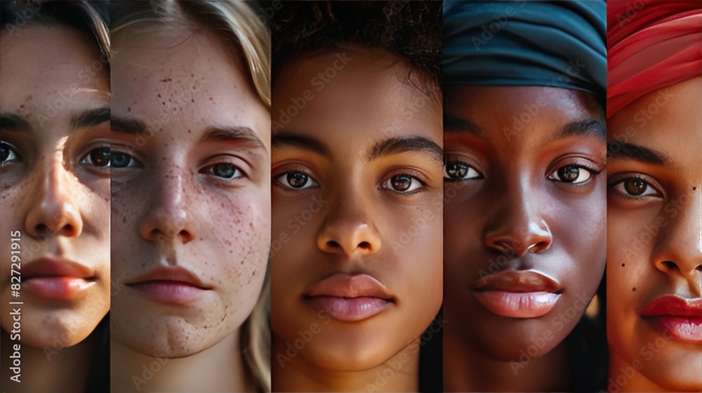 Diverse human faces collage portraits of people of varying ages ...