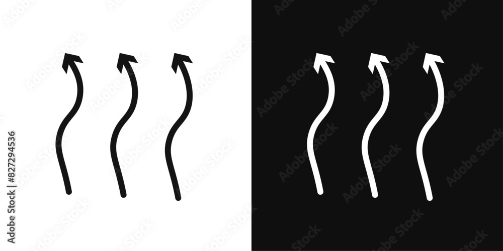 Heat icon pack. Heat steam vector sign. Thermal warm smell symbol. Fire ...