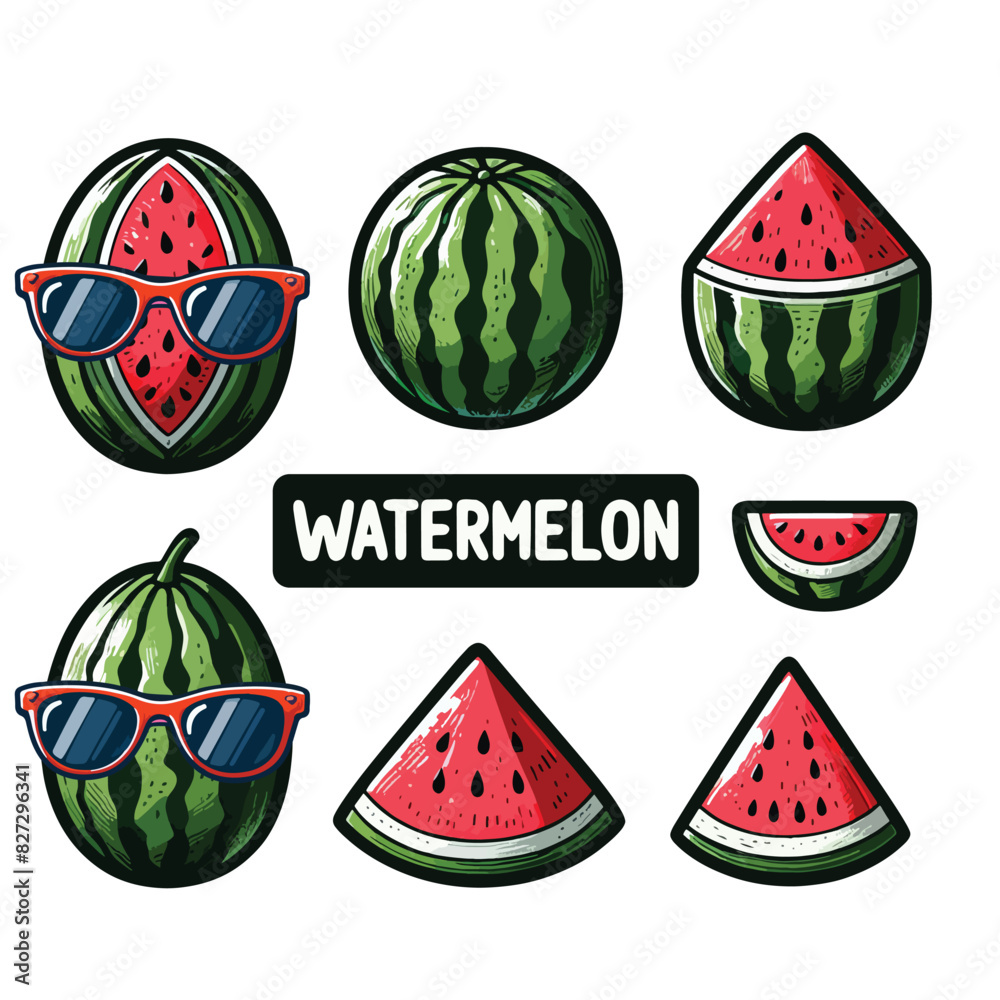 Vetor de Watermelon Clipart With Summer Typography, Summer Typography ...