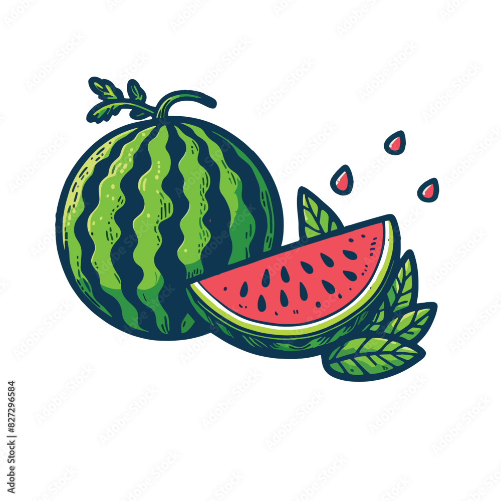 Vetor de Watermelon Clipart With Summer Typography, Summer Typography ...