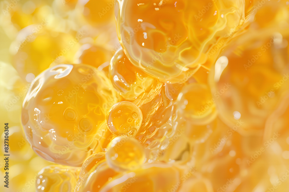 Obesity human body adipocyte fat cells macro close up detail under skin ...