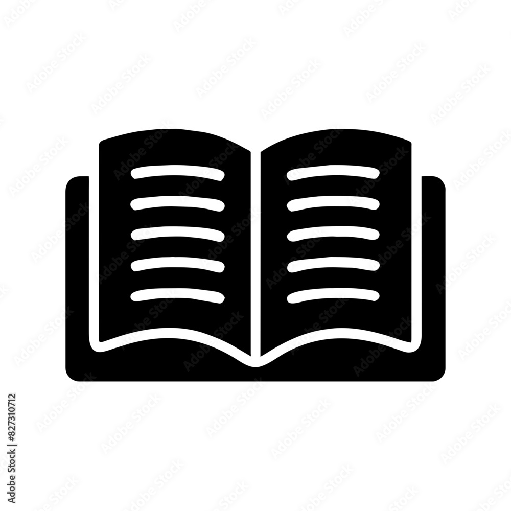 book icon, open book symbol, reading graphic, educational emblem ...