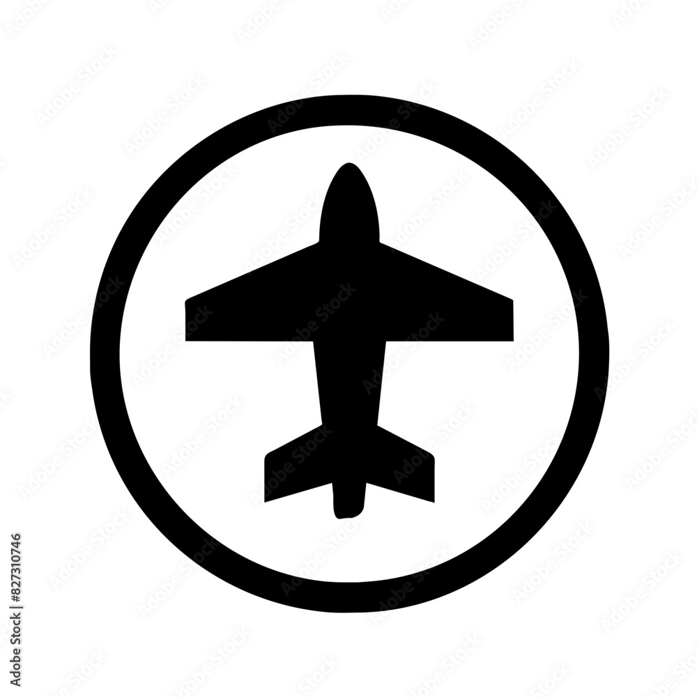 Vetor de Airplane Icon - Aviation Symbol with Flying Emblem for ...