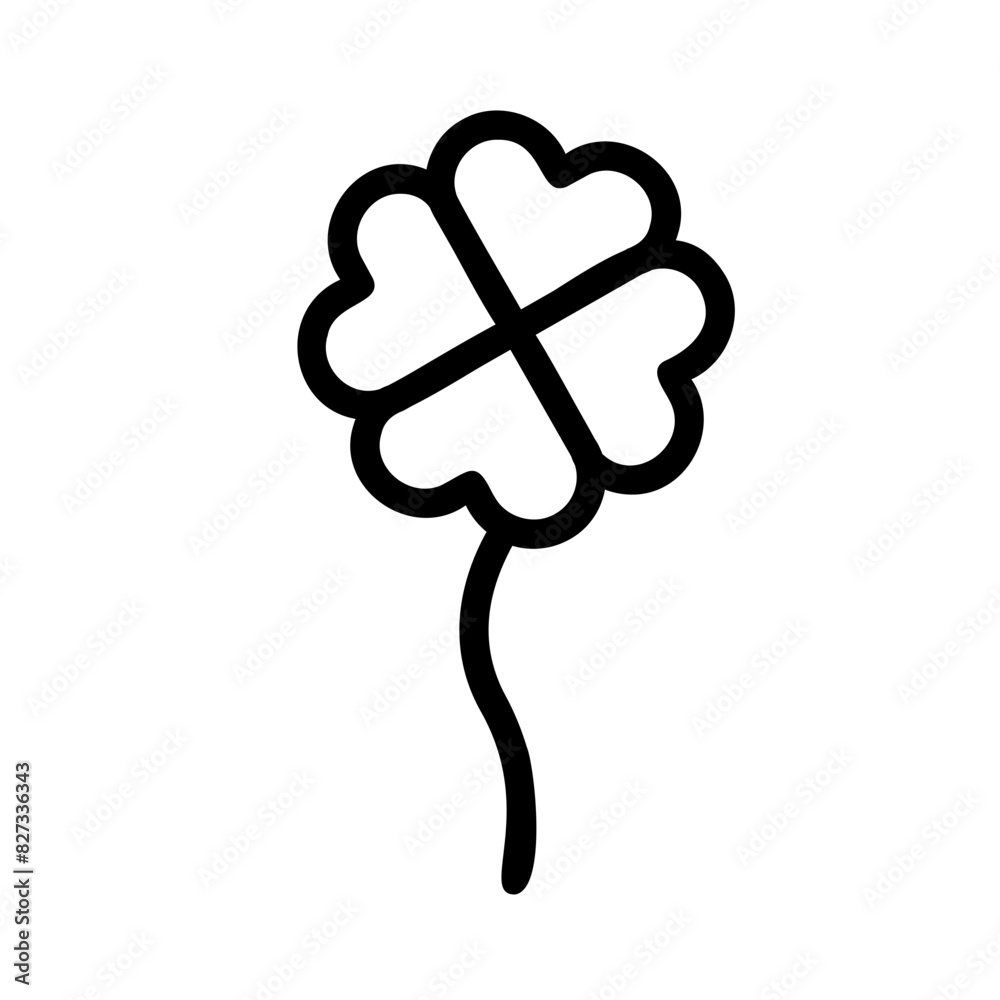 Heart Clover Outline Icon - Suitable for Web Page, Mobile App, UI, UX ...
