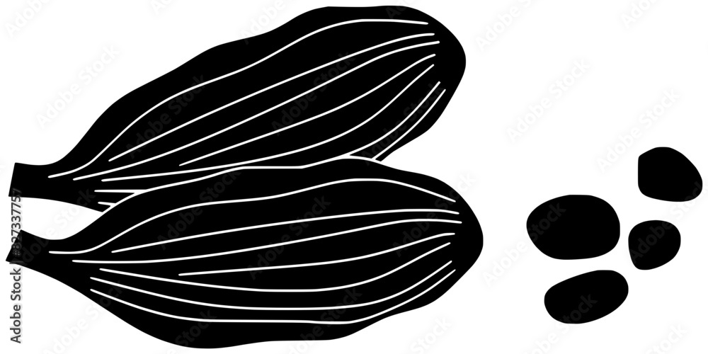 cardamom illustration food silhouette spice logo caraway icon kitchen ...
