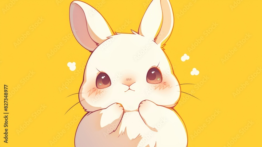 Indulge in the whimsical delight of a charming rabbit cartoon with an ...