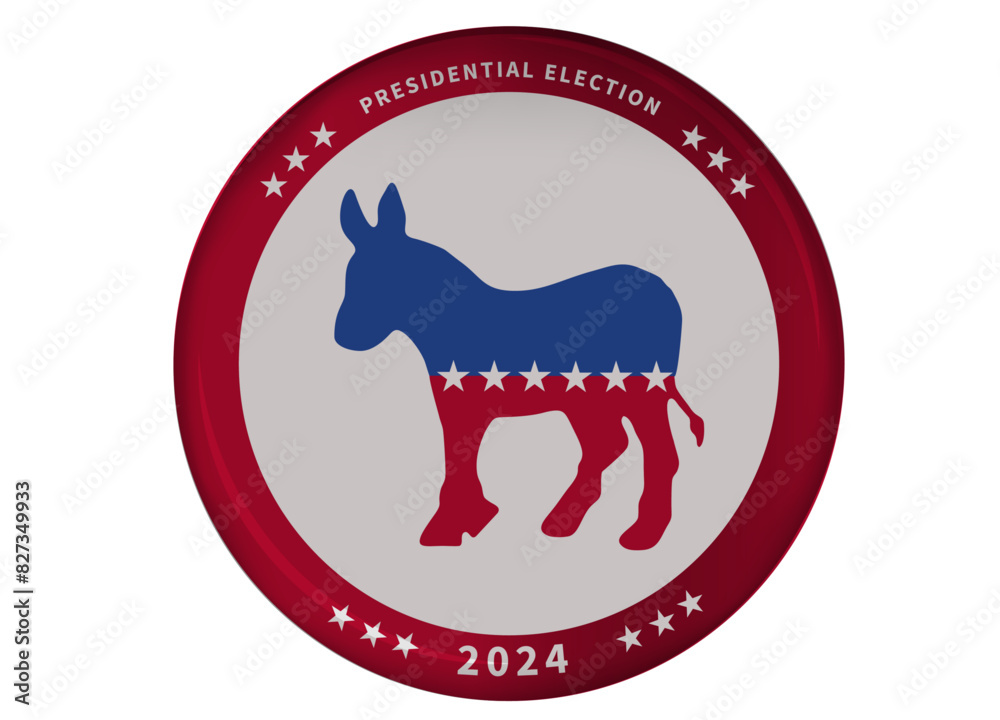 Vector donkey on isolated background. Vector poster for United States ...