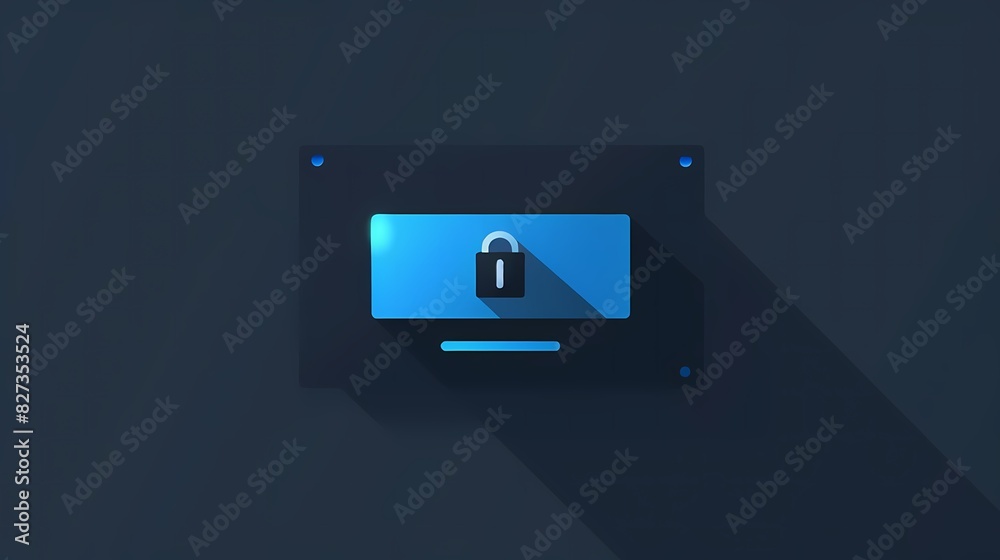 Imagine a flat design of a secure login screen with a strong password ...
