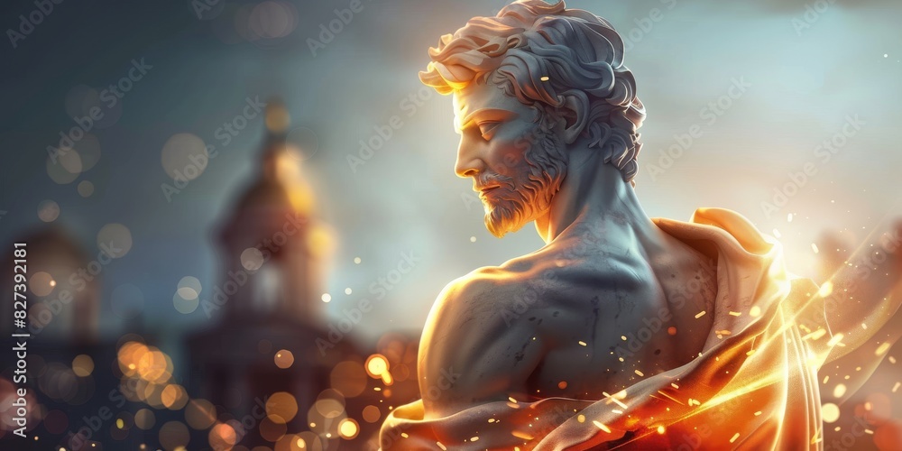 Timeless Stoic Statue An Iconic Marble Sculpture Blending Ancient Greek ...