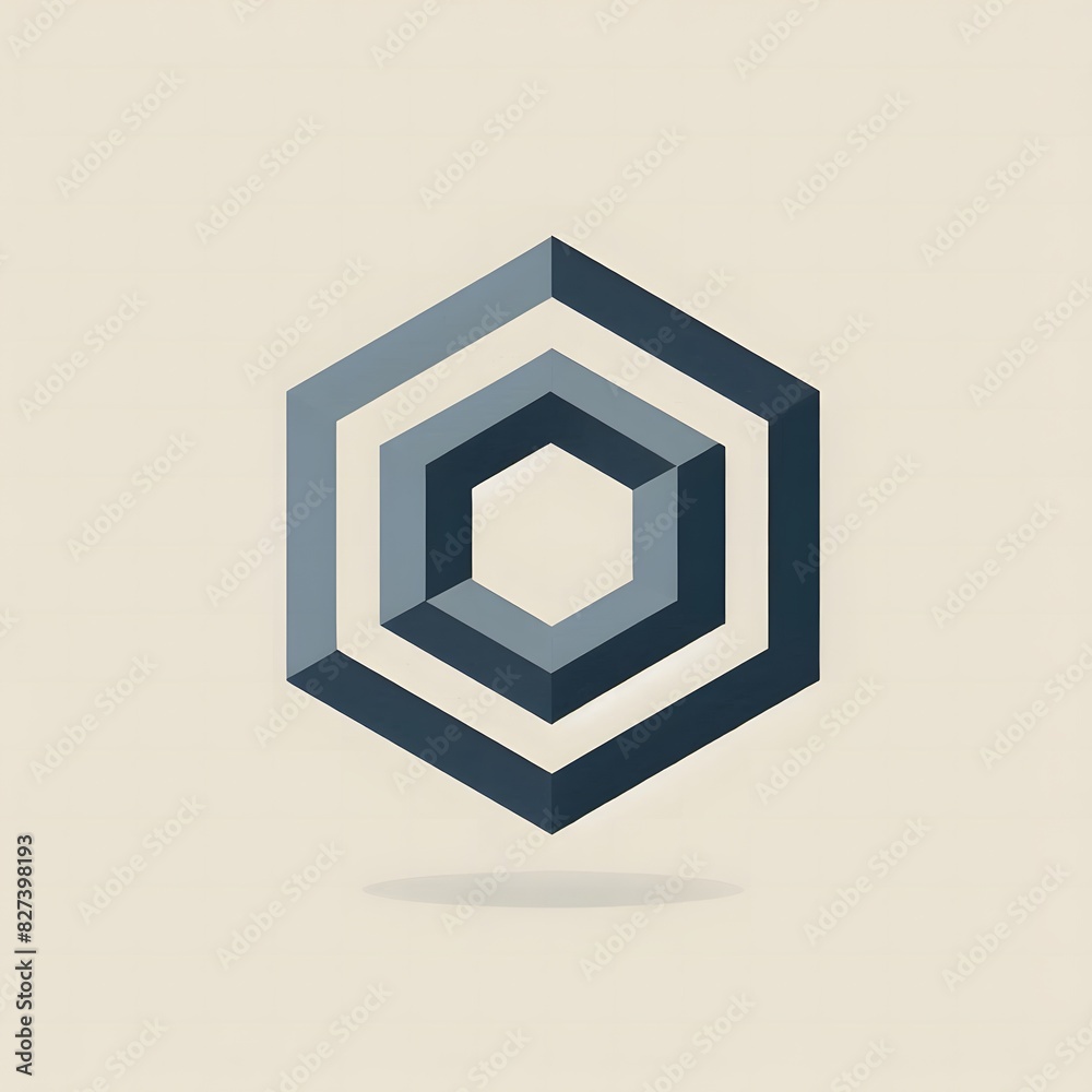 AI Generate of Logo Concept Design Vector Icon of Geometric Shape Hexagonal in Random Color and ...
