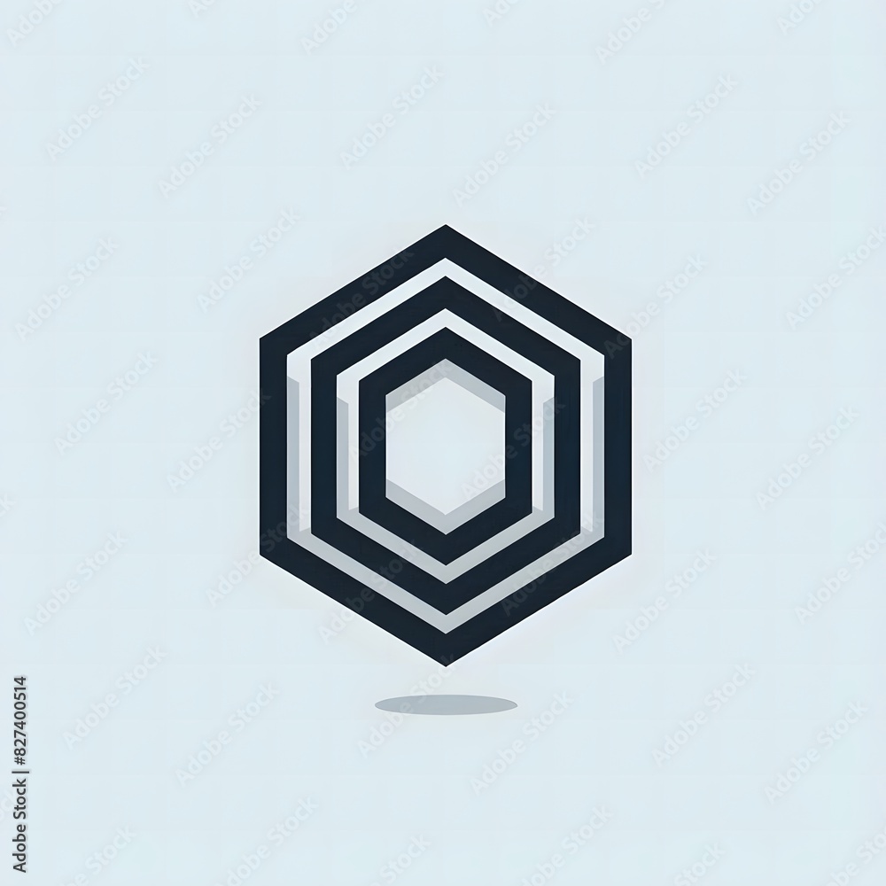 AI Generate of Logo Concept Design Vector Icon of Geometric Shape Hexagonal in Random Color and ...