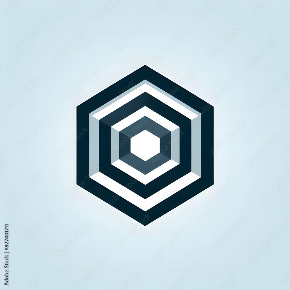 AI Generate of Logo Concept Design Vector Icon of Geometric Shape Hexagonal in Random Color and ...