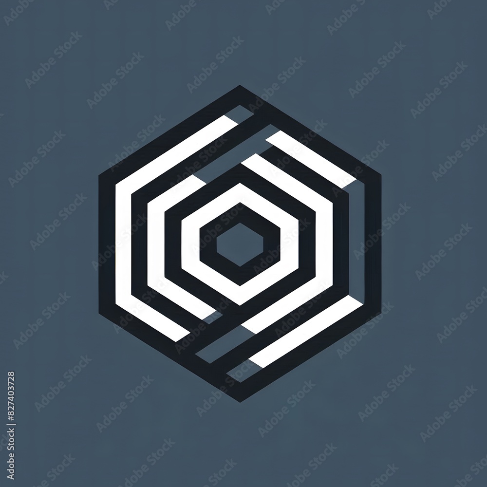 AI Generate of Logo Concept Design Vector Icon of Geometric Shape Hexagonal in Random Color and ...