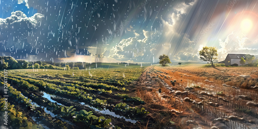 Hailstorm Climate Impact: An illustration showing the impact of ...