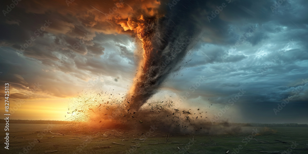 Tornado Formation: A dramatic image capturing the formation of a ...
