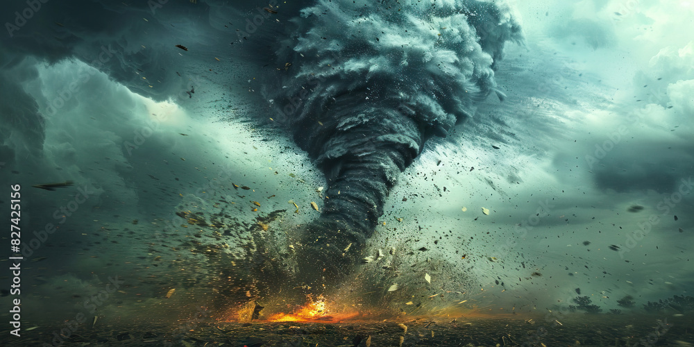 Tornado Formation: A dramatic image capturing the formation of a ...
