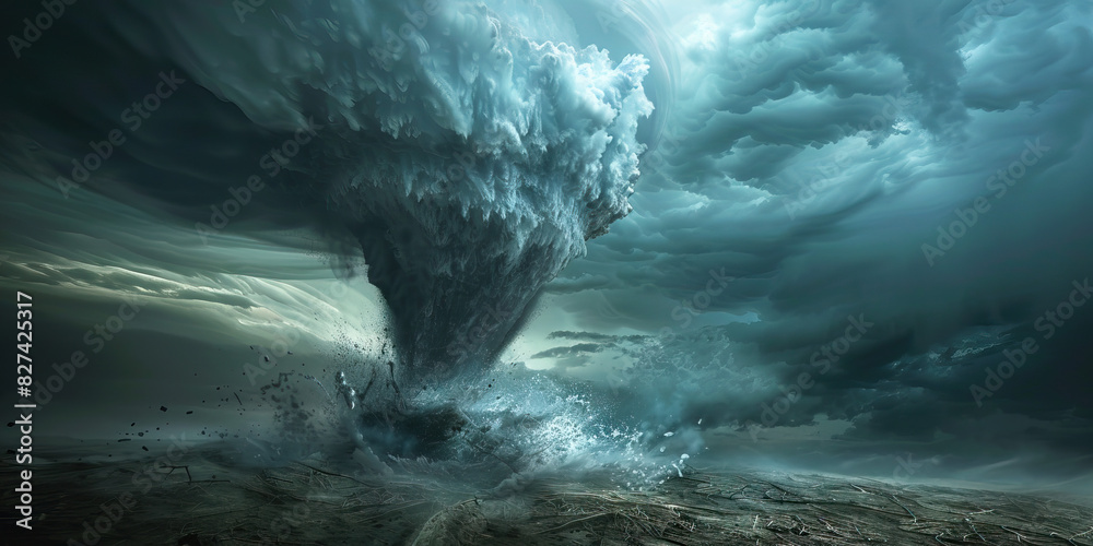 Tornado Formation: A dramatic image capturing the formation of a ...