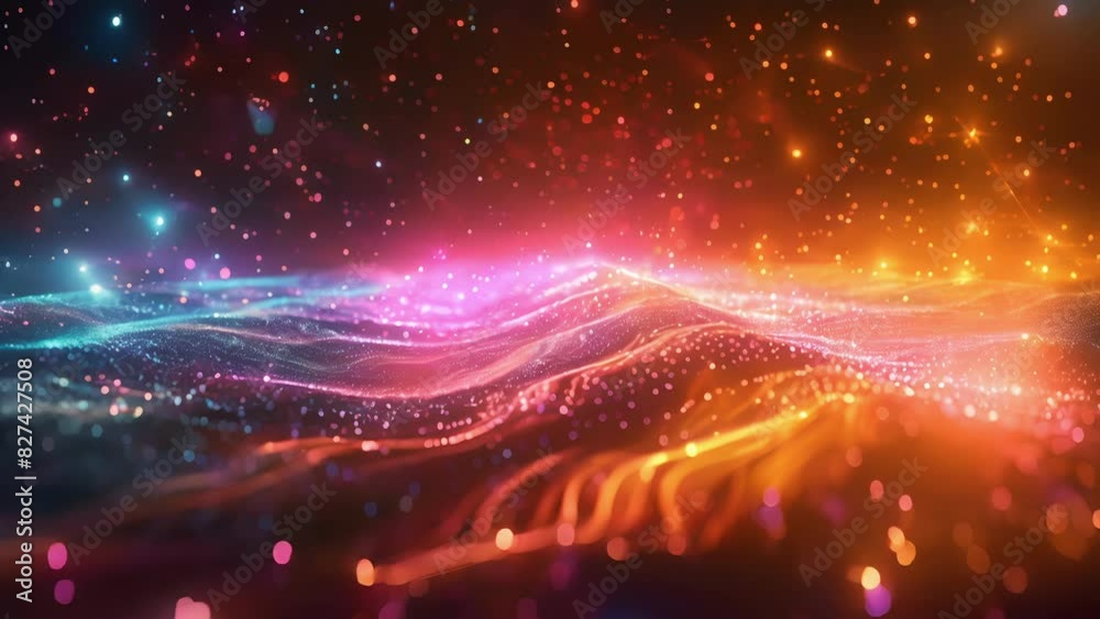 A shimmering spectrum of glowing lights demonstrating the intertwined ...