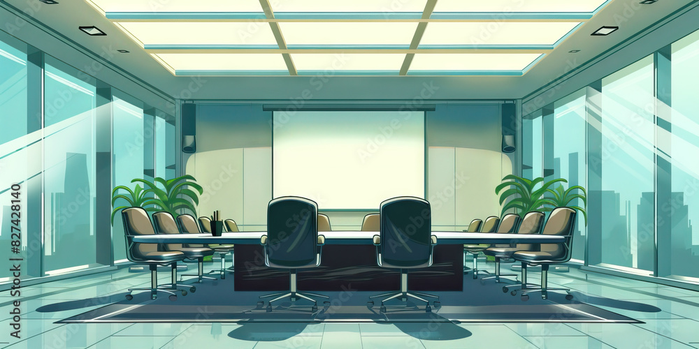 Corporate Meeting Room: A modern and sleek meeting room set up for a ...