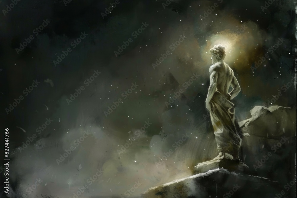 Timeless Stoic Statue An Iconic Sculpture Blending Ancient Greek and ...