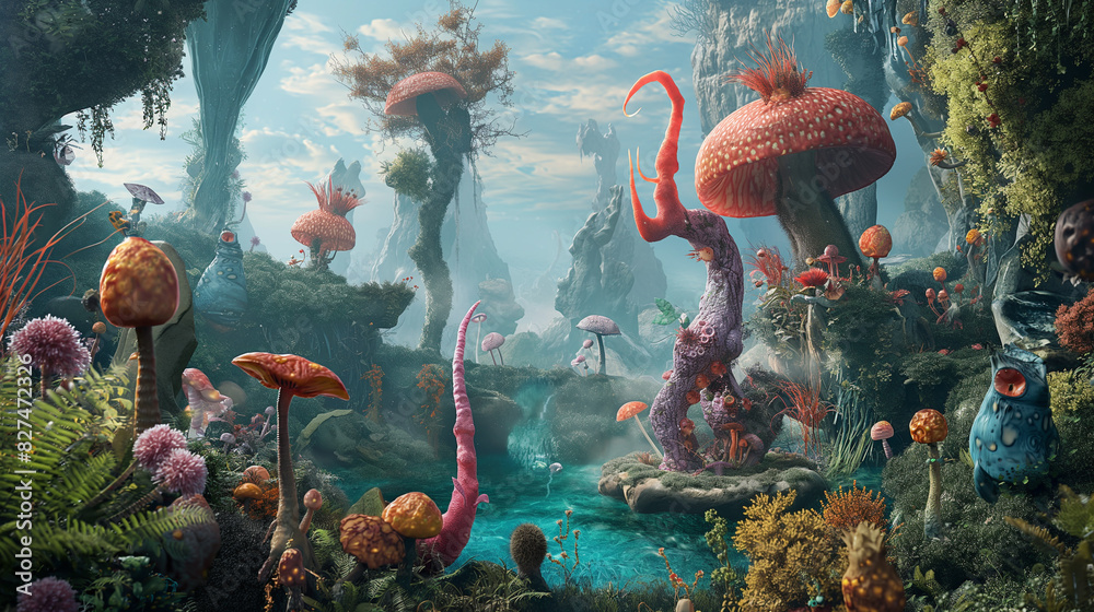 3. **Fantasy Wonderland**: Feature an enchanting 3D artwork depicting a ...