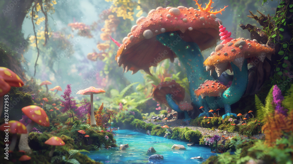 3. **Fantasy Wonderland**: Feature an enchanting 3D artwork depicting a ...