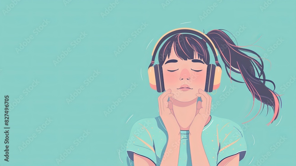 can't hear flat design, top view, silent theme, cartoon drawing ...