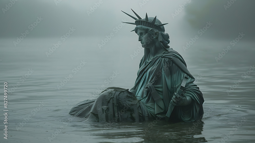 The Statue of Liberty sits with a new posture in floodwaters, America's ...